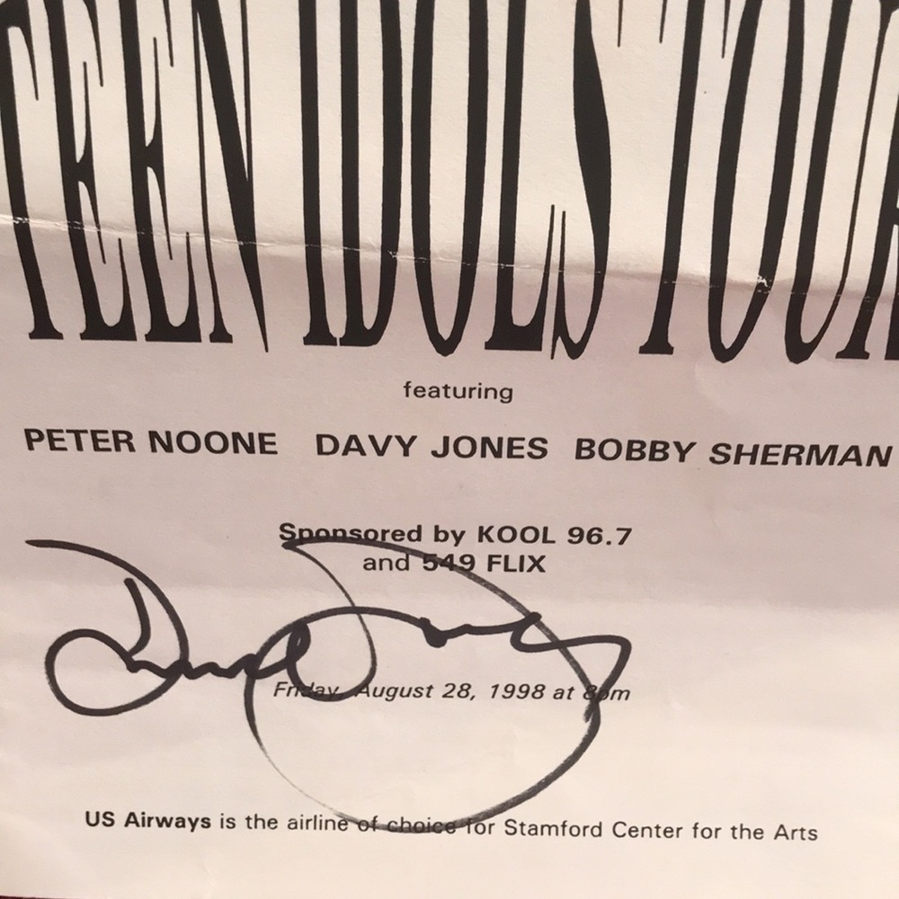 Accents | Davy Jones And Peter Noone Autographed Program Teen Idols ...